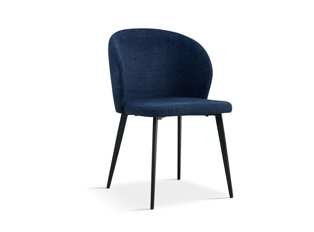Chaise bleu marine en tissu style design MANEL - 3218