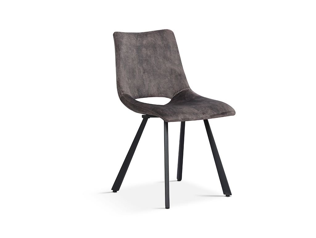 Chaise velours gris style design JANEL - 3287